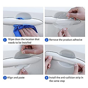 10 PCS Car Door Handle Scratch Protector,Universal Waterproof Anti-Scratch Car Door Rear View Mirror Protector Accessories Transparent