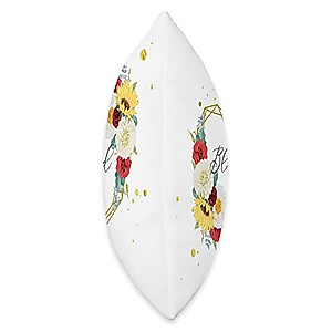 Pioneer Country Farm For Woman Pioneer Country Farm Blessed Peony Sunflower Heart Wreath Throw Pillow, 18x18, Multicolor