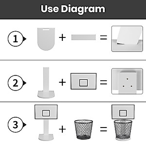 SIHPTO Basketball Trash Can Holder(Excluding Trash Can)，Wastebasket Backboard，White Wooden Basketball Mini Rack Bedroom Office Kitchen Living Room Fun Trash Can