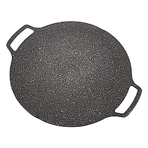 Oumefar Korean BBQ Grill, Harmless Good Heat Insulation Heavy High Thermal Conductivity Teppanyaki Frying Pan for Outdoor Home Stove (Universal Type 33cm)