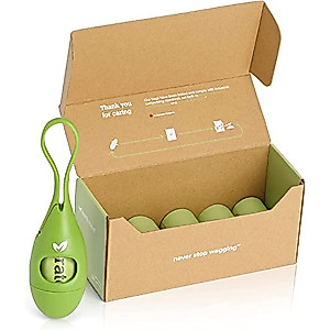 Earth Rated Compostable Dog Poop Bags, Ultra Thick and Leak Proof Dog Waste Bags, Unscented, 75 Count with Bag Holder