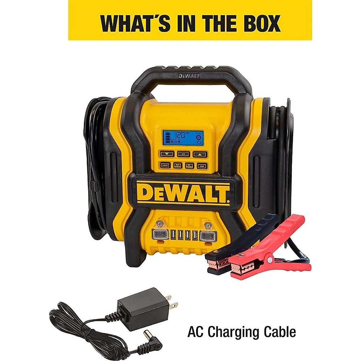 Dewalt 120V Digital Jump Starter/power Station 1600 Peak Amp