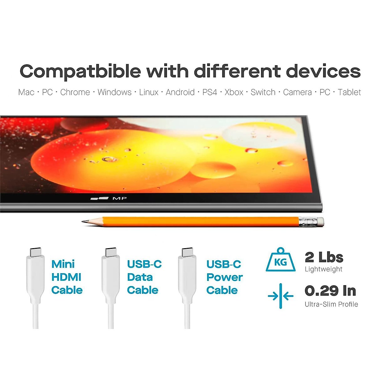 Portable monitor- Mobile Pixels Glance Pro 15.6" OLED Touchscreen monitor 1MS FHD 1080P 100% DCI-P3 100000:1 laptop monitor ,HDMI USB C with Dual Speaker and Battery for Laptop/PC/Table Android/Camera