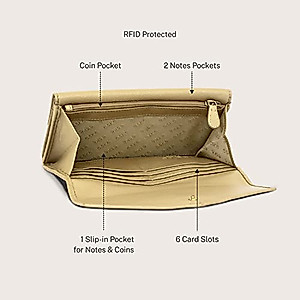 eské Bianca - Envelope Wallet in Genuine Leather - RFID - Holds Cards, Coins and Bills - Compact Design with Pockets - For Everyday Use - Travel Friendly - Water Resistant - For Women