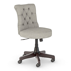 Bush Furniture Fairview Mid Back Tufted Office Chair, Light Gray Fabric