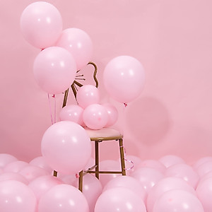 MOMOHOO Pastel Pink Balloons Garland - 120Pcs 18/12/5 Inch Light Pink Balloons Different Sizes, Macaron Baby Pink Balloons Arch for Girl Baby Shower, Gender Reveal Pink Latex Balloons Blush Ballons