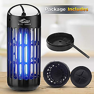 White Kaiman Insect Killer Lamp 9 Watt & 1000 Volts Bug Zapper Perfect for Standard Size Room or Covered Patio
