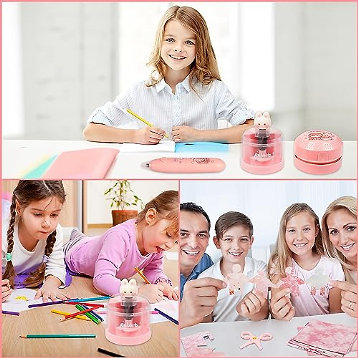 (Mcsalay) 88 Piece School Supplies Package Essential for Returning to School Including Electric Pencil Sharpener Electric Eraser Electric Vacuum Cleaner Pencil Notebook and More!