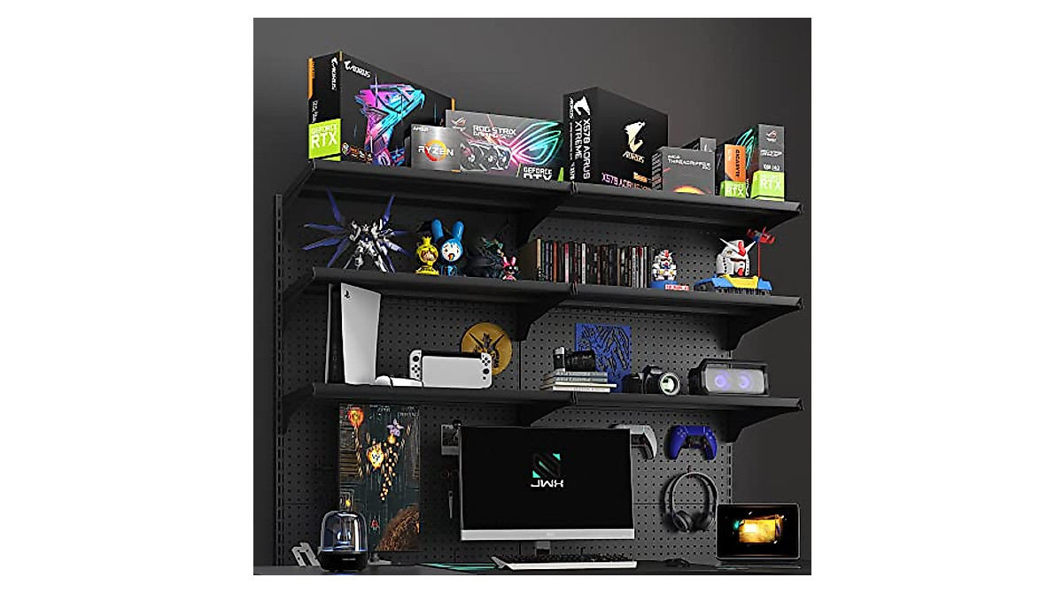 JWX DDB Gaming Standing Shelf Units, Home Office cabinets with Metal ...