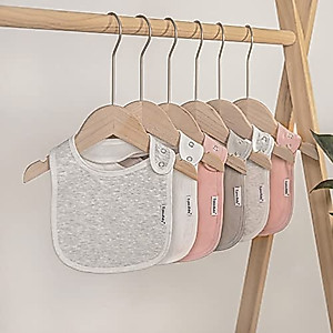 Baby Bibs with Snaps,Organic Cotton Bandana Bibs for Baby Girls, Super Soft Absorbent Snap Bibs for Newborns and Toddlers, Adjustable,Machine Washable