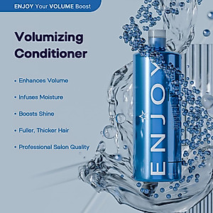 Enjoy Volumizing Shampoo and Conditioner for Color Treated Hair, Men and Women, Curly Hair Shampoo and Conditioner - 10.1 Fl Oz