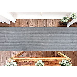 IOHOUZE Grey Runner Rug 2'x8', Dark Grey, Machine Washable 100% Cotton Woven Farmhouse Runners for Hallway/Kitchen/Living Room/Bedroom/Laundry Room