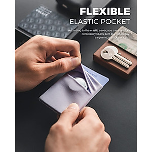 VULKIT Phone Card Holder Slim Elastic Adhesive Phone Wallet Credit Card Sleeves Sticker for Back of Smartphone(Lilac)