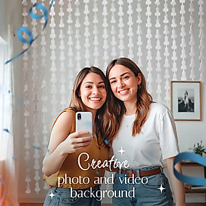 2 Pack Spicy Shining Silver Bridal Shower Backdrop - Foil Curtains - Creative Bachelorette Party Decorations - Bridal Shower Decor for Photoshoots - 3.3 x 6.6 Ft