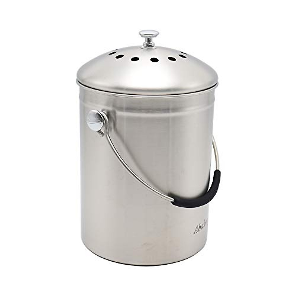 Abakoo Stainless Steel Compost Bin for Kitchen Countertop Compost Bucket Kitchen Pail Compost with Lid 1.3 Gallon-Includes 4 Filters