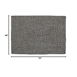 Super Area Rugs Tucson Indoor Outdoor Gray Braided Rug - Washable - Easy Care - Kid & Pet Friendly Rug Gray Mix 4' X 6' Rectangle