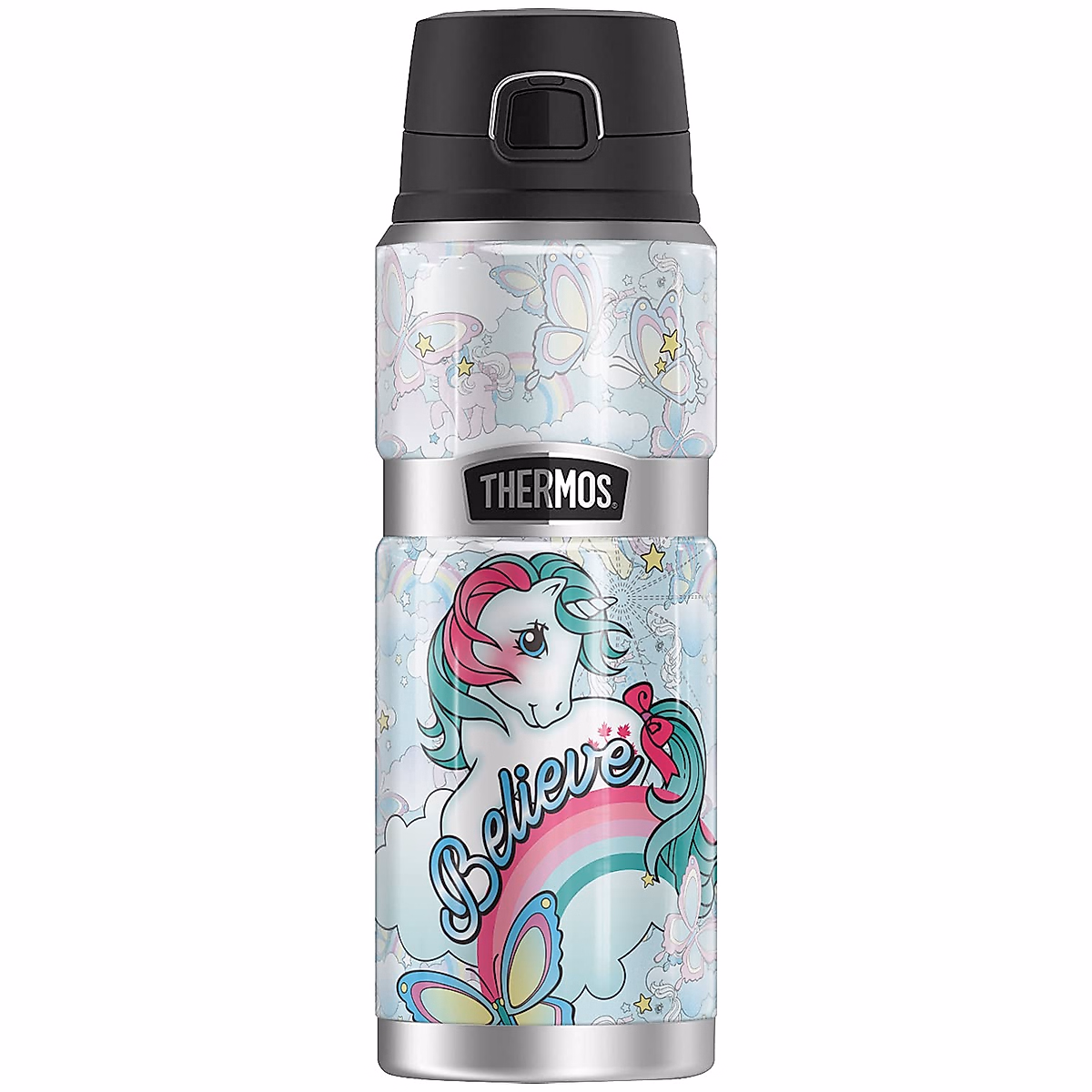 My Little Pony Retro Believe In Dreams THERMOS STAINLESS KING Stainless Steel Drink Bottle, Vacuum insulated & Double Wall, 24oz