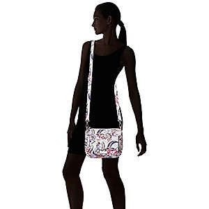 Vera Bradley Women's Cotton Carson Mini Shoulder Bag Crossbody Purse, Hummingbird Park, One Size