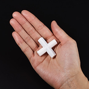 MECCANIXITY Magnetic Stirrer Mixer Stir Bar Rod Cross/Gear Shape Coating Magnet White for Laboratory 2in1 Set