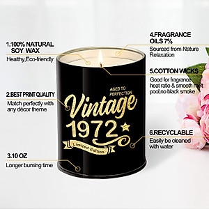 Happy 53th Birthday Candles Gifts for Women Men, Back in 1972 Scented Candles Gifts,1972 53th Birthday Home Decorations 53Years Old Gift for Husband Wife Dad Mom