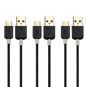 Cable Matters 3-Pack USB to USB C Charging Cable 3.3 ft with 3A Fast Charging in Black for iPhone 16/15, Samsung Galaxy S23 Ultra, S23, S22, Note 20, LG G8, Google Pixel 7a, iPad Pro, Nintendo Switch
