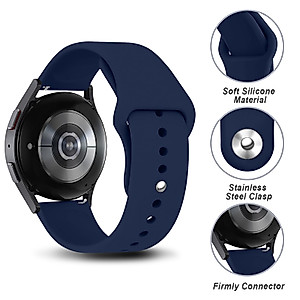 Sport Band for Samsung Galaxy Watch 7/6/5/4/FE Band 40mm 44mm/Galaxy Watch 6 Classic 47mm 43mm/4 Classic 46mm 42mm/Active 2/Watch 5 pro 45mm/3 41mm Women/Men,20mm Silicone Strap Correa Wristbands 4PCS