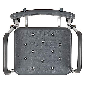 Flash Furniture HERCULES Series 300 Lb. Capacity, Adjustable Gray Bath & Shower Chair with Depth Adjustable Back