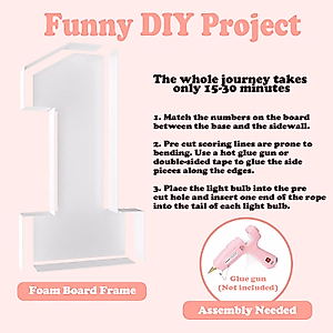 ZUOVAOV 4FT Marquee Number Lights, Large Balloon Mosaic Digital Signs, DIY Digital Kit for Birthday Party Decorations, Baby Shower Background Decorations (4FT, Number 2)