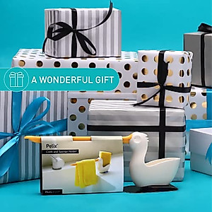 PELEG DESIGN Pelix Plastic Sponge and Cloth Holder for Kitchen Sink Caddy with Suction Cup, 2 in 1 Dish Kitchen Organizer and Decor, Fits All Dish Scrubber, Sponge and Kitchen Cloth Standard Size