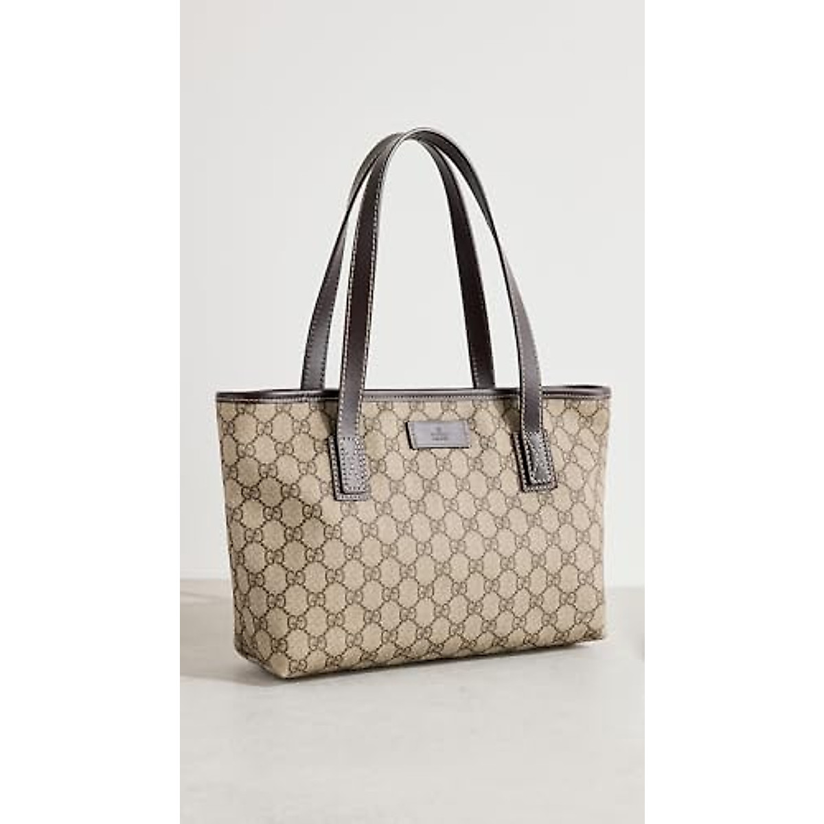 Gucci Women's Pre-Loved Gucci Signature Small Tote, GG Supreme, Neutral, Brown, Print, One Size