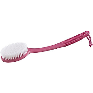 Freeman Gentle Bristle Bath Brush, Soft & Stiff Shower Bristles, Remove Dead Skin, Long Rubber Handle for Gripping, Gently Exfoliating for Back & Body, Stimulates Blood Circulation, 4 Count