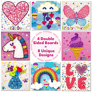 Creative Kids String Art Kit for Kids Age 6+ | 4 Fun Projects in 1 String Art Craft Kit Flower, Heart, Rainbow & Unicorn | String Art Kids Birthday Gifts for Girls & Boys