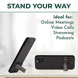 Rotating Phone Kickstand (Black) - Phone Holder for Desk - Adjustable Cell Phone Stand for Desk