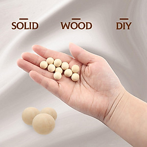 Uenhoy 100 Pcs Wooden Round Ball 1/2" (12mm) Unfinished Natural Wood Balls Wooden Spheres for Crafts and DIY Projects