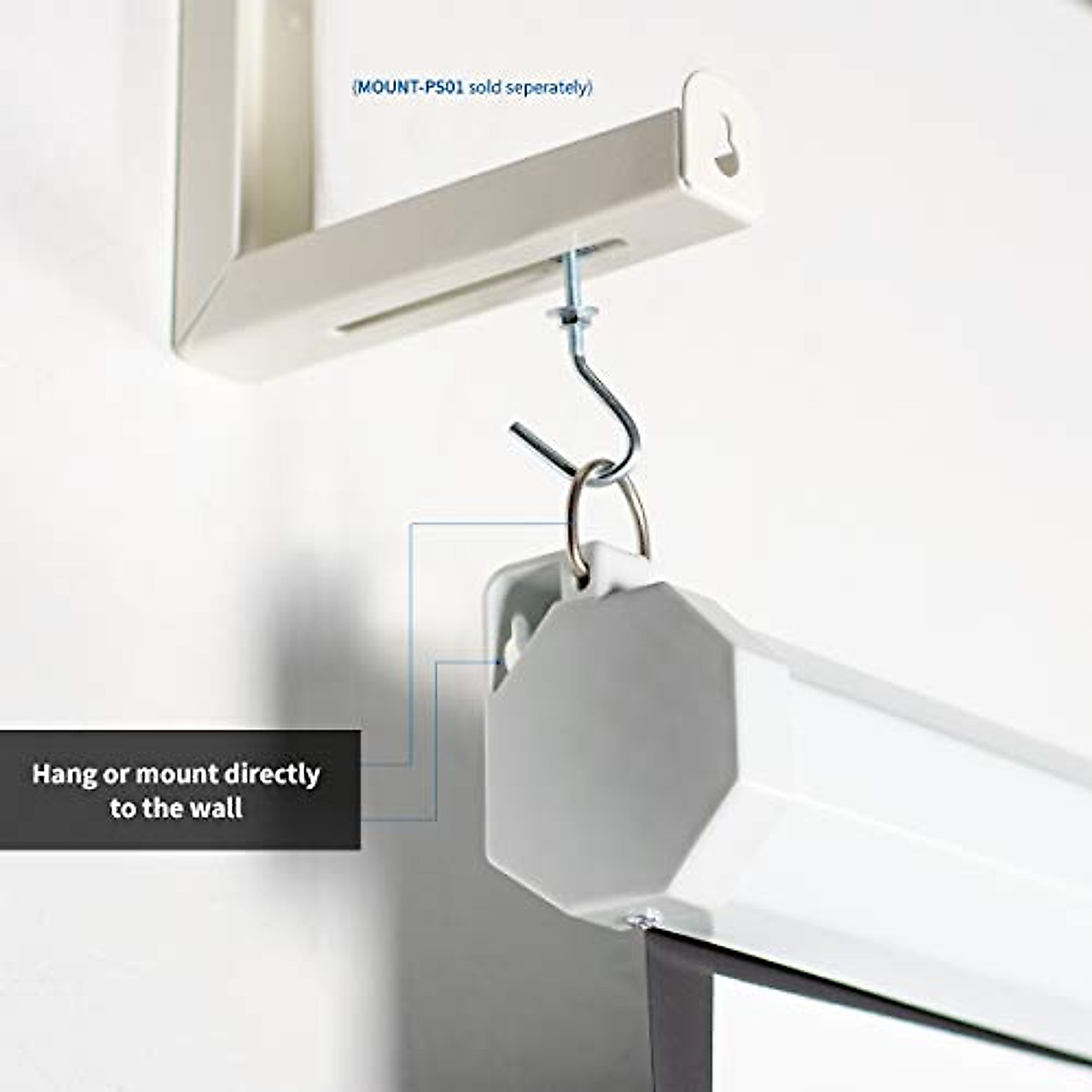 VIVO 80 inch Projector Screen, Diagonal 16:9 Projection HD, 4K 3D 1080P HD Manual Pull Down Matte White Home Theater VIVO, PS-M-080