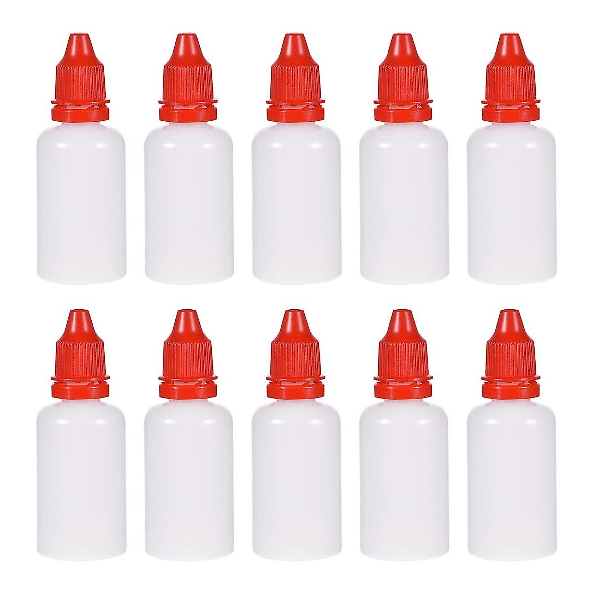 uxcell Plastic Dropper Bottles, 30ml/1 oz Empty Squeezable Dropper Bottle with Cap, Red, Pack of 20