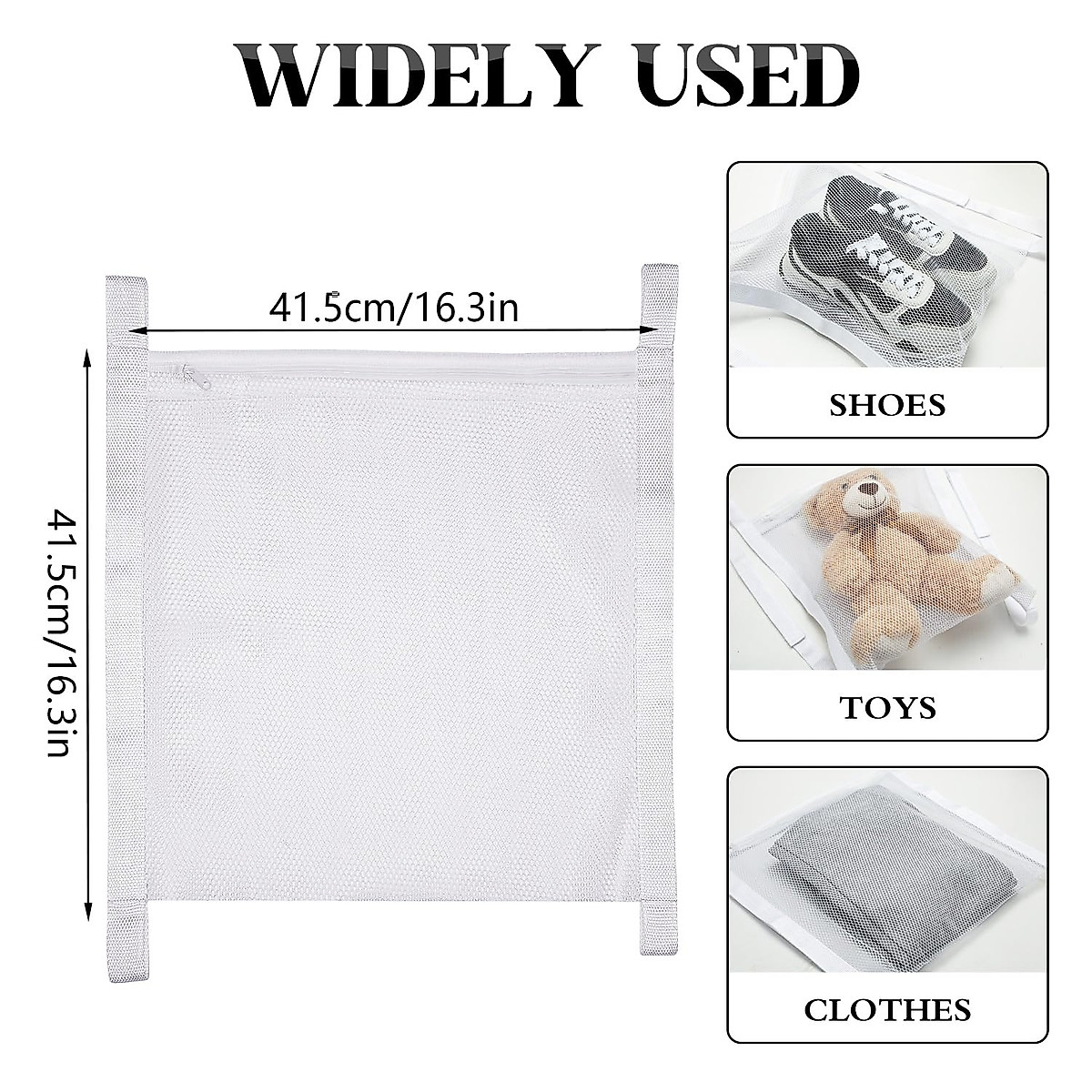 2 Pack Shoe Dryer Rack inside Dryer, 16.3x16.3 Inch, Shoe Dryer Bag, Sneaker Dryer Bag with Zipper and Strap for Most Dryers Door