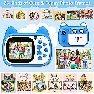 Kids Digital Camera for Girls and Boys, 1080P HD Dual Lens Video Recorder Toddler Camera with 32G SD Card, Cute Childrens Selfie Camera for Kids as Christmas, Birthday, Festival Gifts(Unprintable)