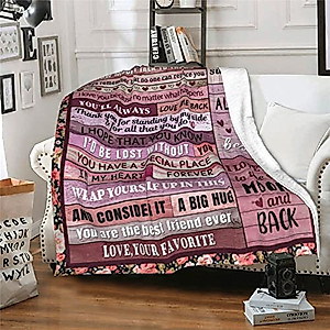 Best Friend Throw Blanket Friendship Gifts for Women Friends Happy Birthday Best Friend Blankets for Her Thanksgiving Christmas Blanket Throw Soft 60" x 50"