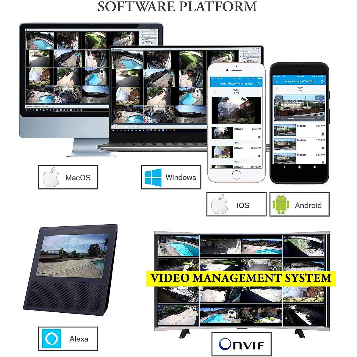MICROSEVEN Open Source UltraHD 5MP 2560x1920 PoE Two-Way Talk,Alexa,Wide Angle,256GB SD Slot,Outdoor Night Vision Bullet Security Waterproof IP Camera,Human Motion Detection,FTP,Cloud,Web GUI,Apps+VMS