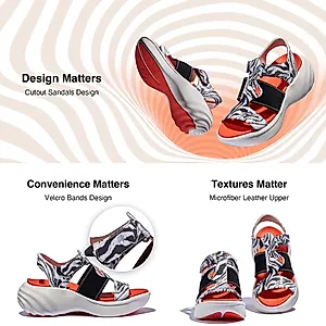 UIN Women's Summer Chunky Platform Wedges Sandals Comfortable Art Travel Shoes Sitges Ⅰ The Wild Stripes (8)