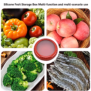 4Pack Silicone Fruit Storage Box Avocado saver and onion storage Containers Fruit Storage Containers for Fridge Keep Fresh Reusable Storage Containers for Onions Lemons Garlic Tomato (4Pack-Mix)