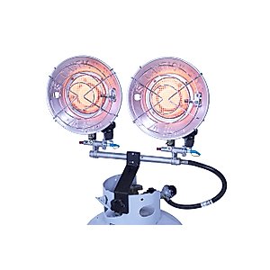 K Tool International 77782; Portable Propane Tank Top Double Heater, 15-30,000 BTU Output is Perfect for Tailgating, Camping, Hunting and Powerful Enough to Heat any Garage, Shop or Off Grid Homestead