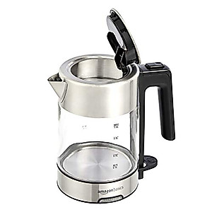 Amazon Basics Electric Glass and Steel Kettle - 1.0 Liter