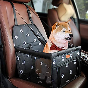 BYGD Pet Dog Booster Seat, with Upgrade Support Rod, Breathable and Foldable Pet Car Basket, Pet Dog Car Portable Seat, Suitable for Small and Medium Pets