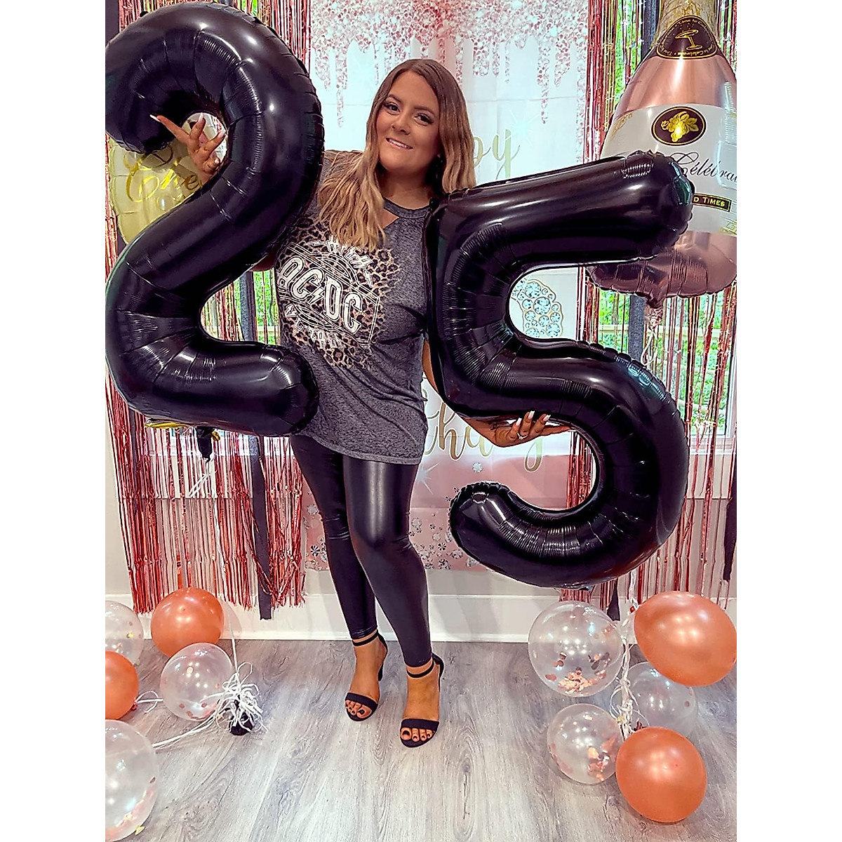23 Balloon Numbers, 23rd Birthday Decorations for Women Men, Number 32 Balloons 40 In Black Happy 32nd Birthday Party Decorations Jumbo Foil Helium Mylar Balloons for Wedding, Celebration, Graduations
