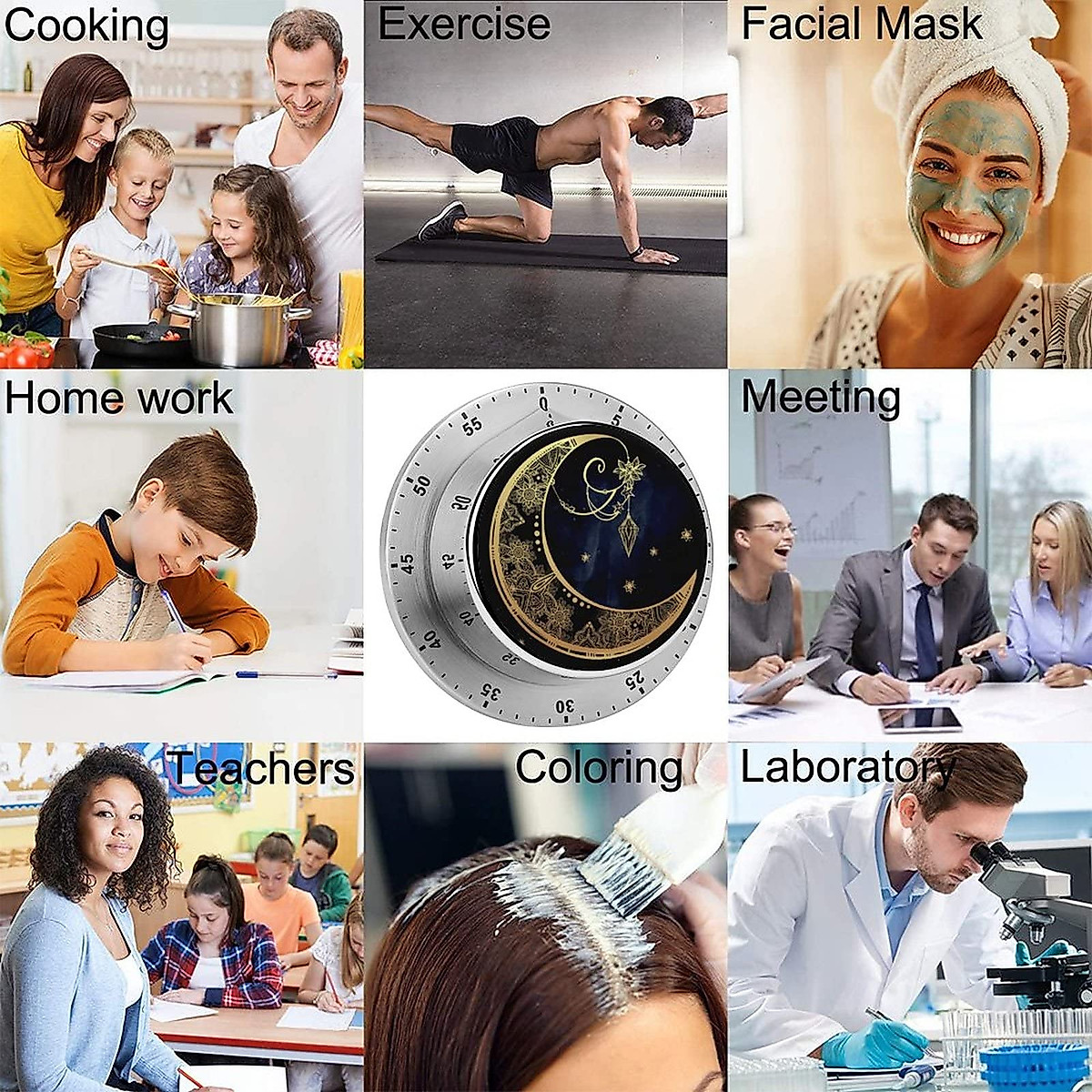 Kitchen Timer Moon Timer Magnetic Timer Mechanical Timer for Home Baking Cooking Oven