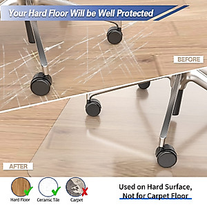 Amyracel Large Office Chair Mat for Hardwood Floor, 46” x 60” Clear Desk Chair Mat for Hard Floors, Easy Glide Floor Protector Mat for Office Chairs