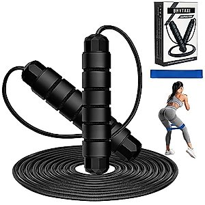 Jump Rope, Tangle-Free Rapid Speed Jumping Rope with Ball Bearings, Skipping Rope with Foam Handles for Women Men Kids, Adjustable Jump Rope for Fitness Workout Aerobic Exercise
