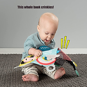 Baby Steps Tummy Time Mirror Toys 0-6 Months Crinkle Baby Book High-Contrast Toys Teether Toy Newborns and Infants 0-6 Months Brain Development Montessori Newborn Sensory Toys for Boys Girls Gifts